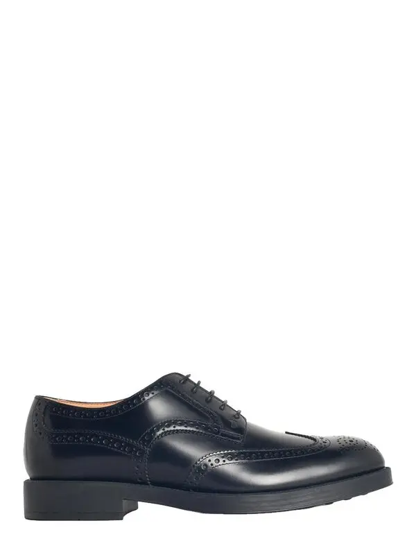 TOD'S Leather Wing Tip Lace-up Shoes - Black