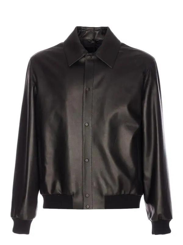 Fendi Maxi Lettering Leather Jacket - Black