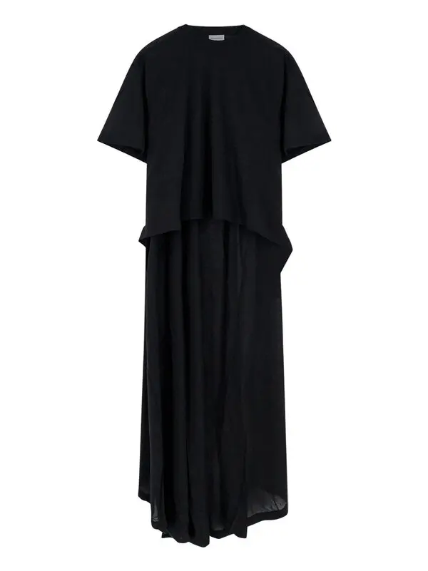 Balenciaga Crewneck Long Jersey T-shirt Dress - Black
