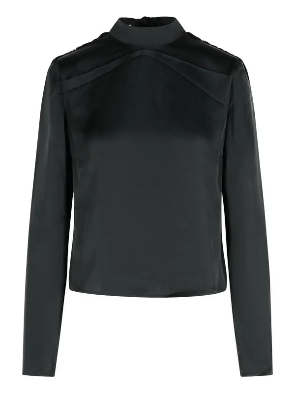 ROTATE BY BIRGER CHRISTENSEN Draped Top In Polyester - Black
