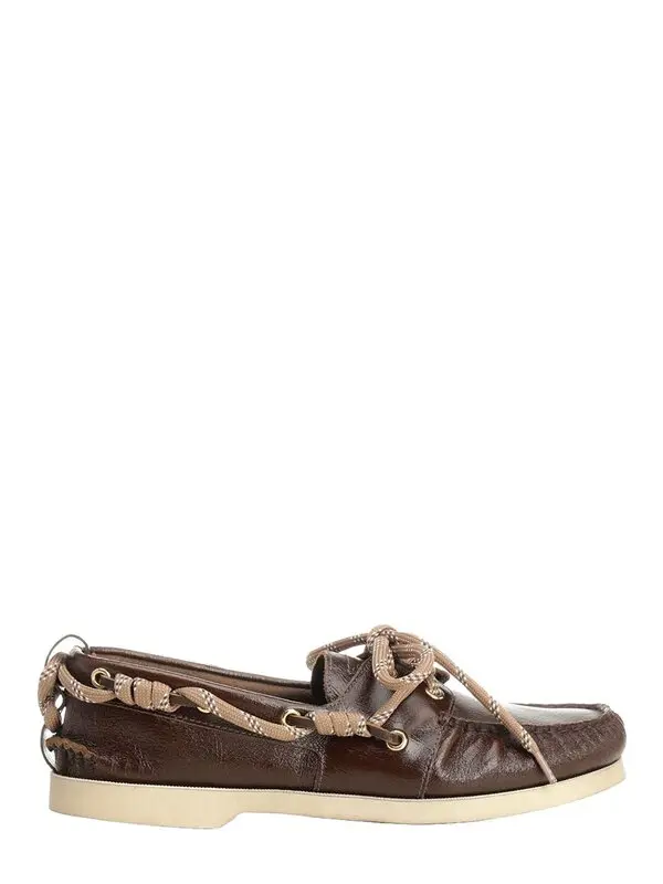 GOLDEN GOOSE Cruise" Mocassin In Shiny Wrinkled Leather - Brown