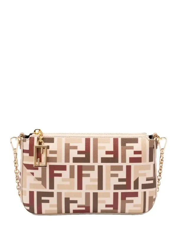 Fendi Ff Fabric Baguette Pouch With Chain - Multicolor