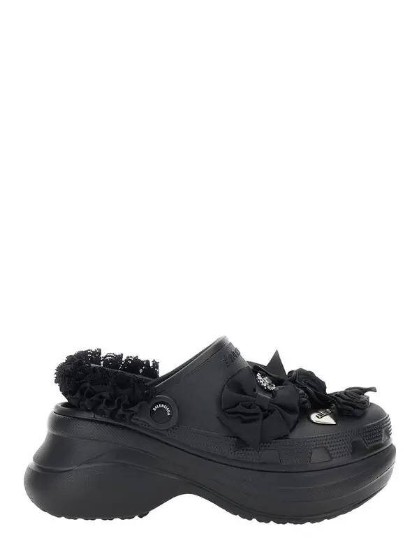 Balenciaga Jibbitz X Crocs' Mule With Logo Plaque And Applications In Rubber - Multicolor