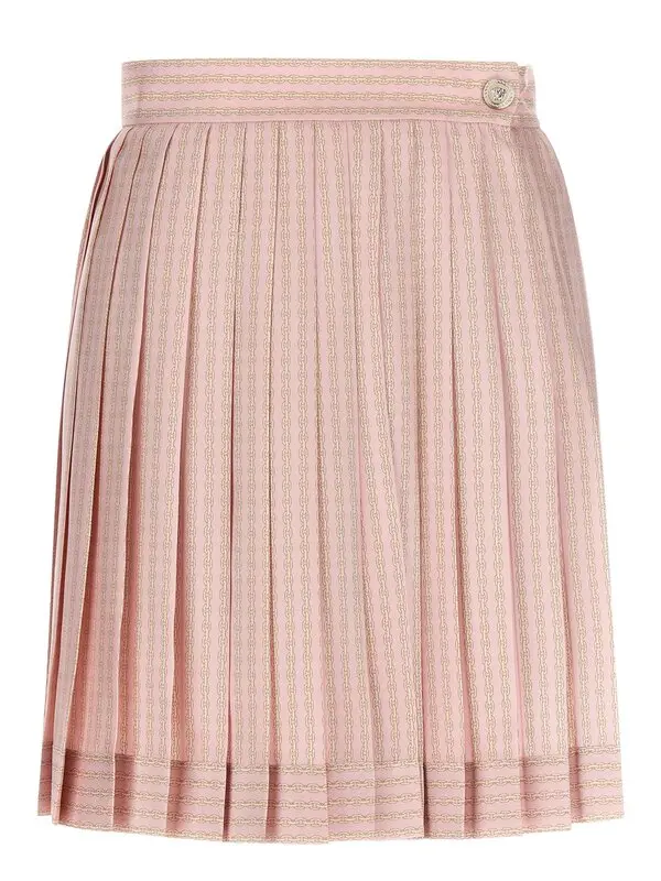 Versace Treasure" Foulard Print Silk Twill Mini Skirt - Pink