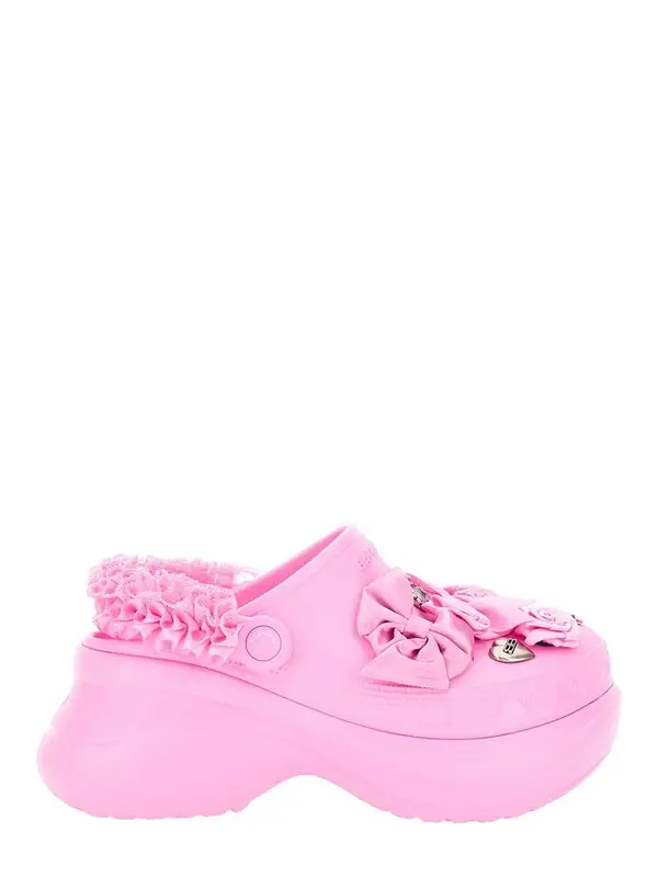 Balenciaga Mule 'jibbitz X Crocs' With Logo Plate And Embellished Applications - Pink