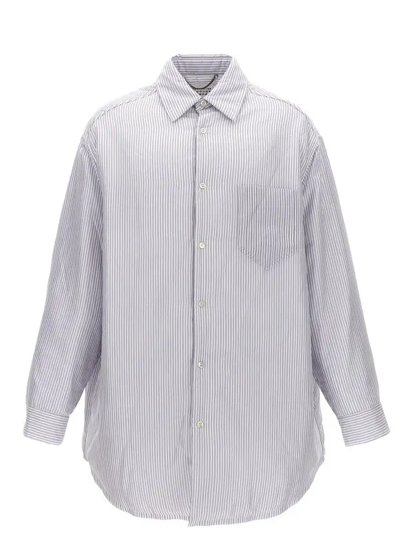 MAISON MARGIELA Striped Shirt Jacket - Blue
