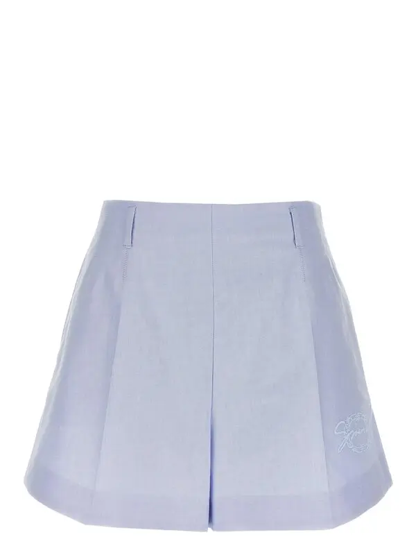 Givenchy High Waist Embroidered Cotton Shorts - Blue