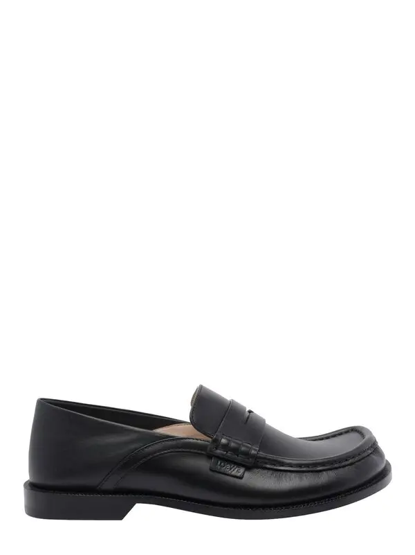 Loewe Campo Loafers Leather Slip-on Square Toe - Black
