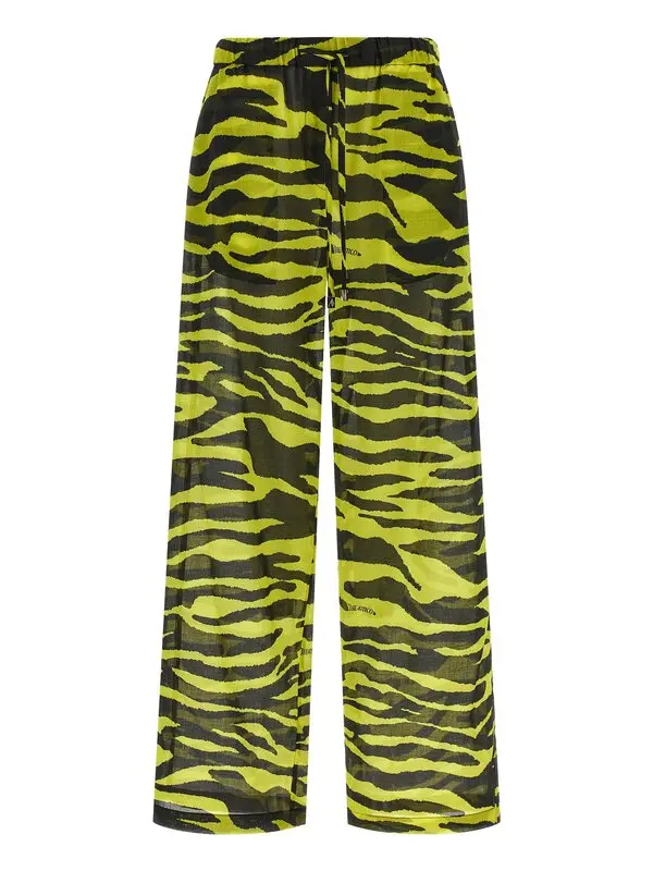 Attico Il Primo Bagno" Wide-leg Printed Trousers - Yellow