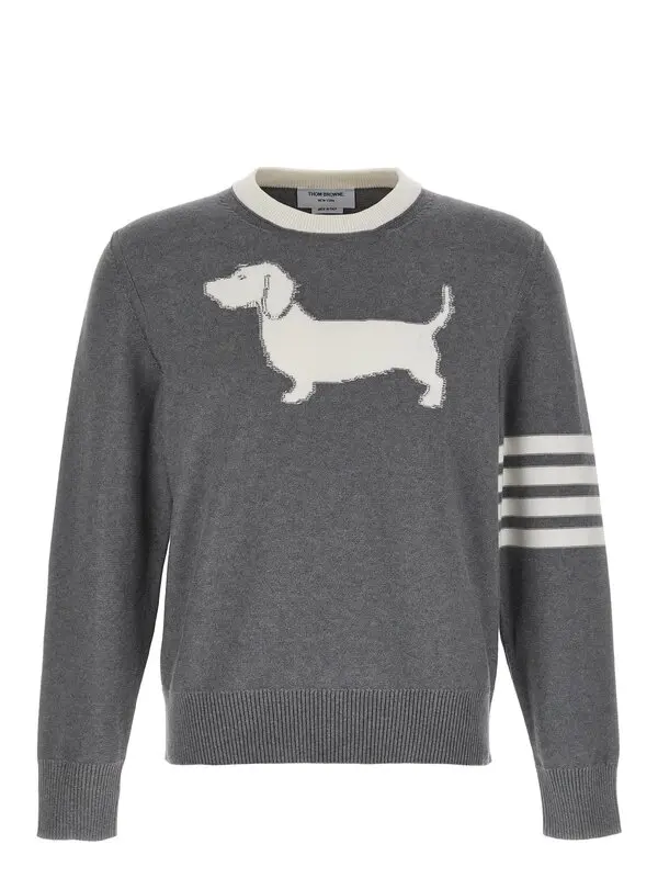 Thom Browne 4-bar Hector Cotton Sweater - Gray