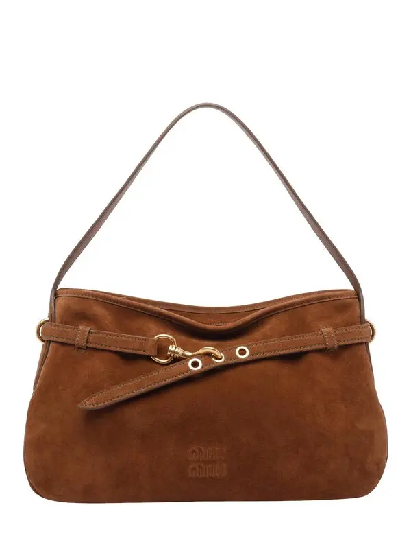 Miu Miu Suede Shoulder Bag - Brown