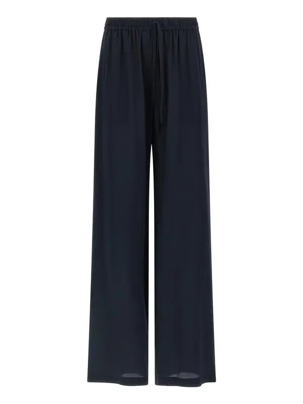 P.a.r.o.s.h Silk Wide-leg Pants With Drawstring Waist - Blue