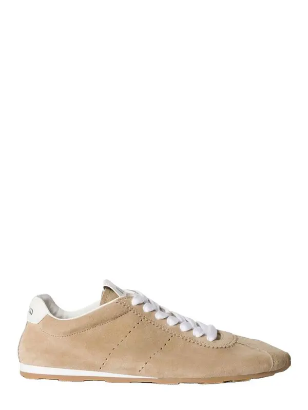 Miu Miu Suede Panel Trainers - Cream