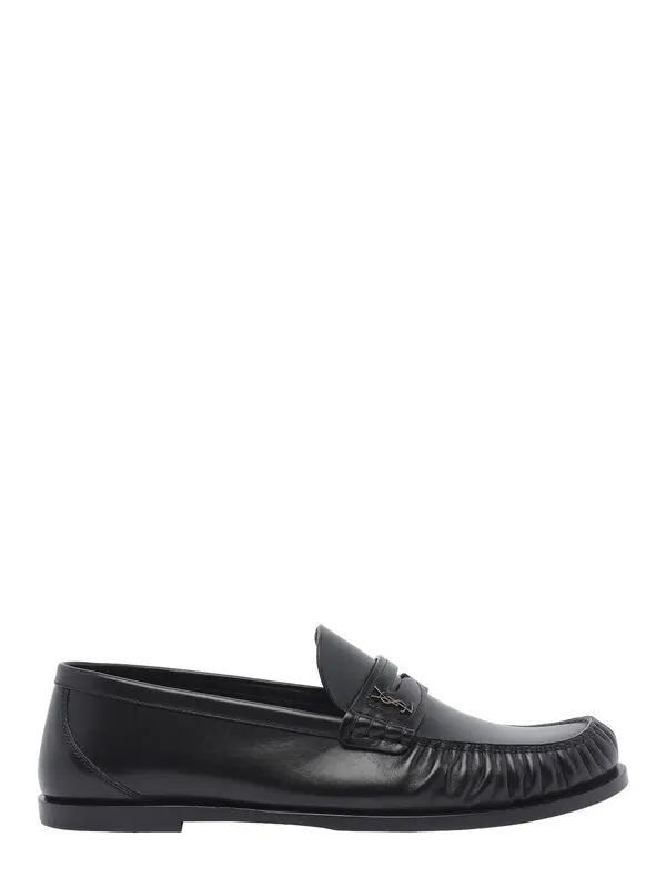 Saint Laurent Leather Loafers - Black