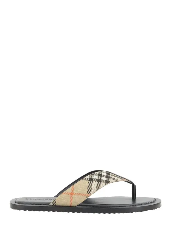 Burberry Pavilion Check Thong Sandals - Multicolor