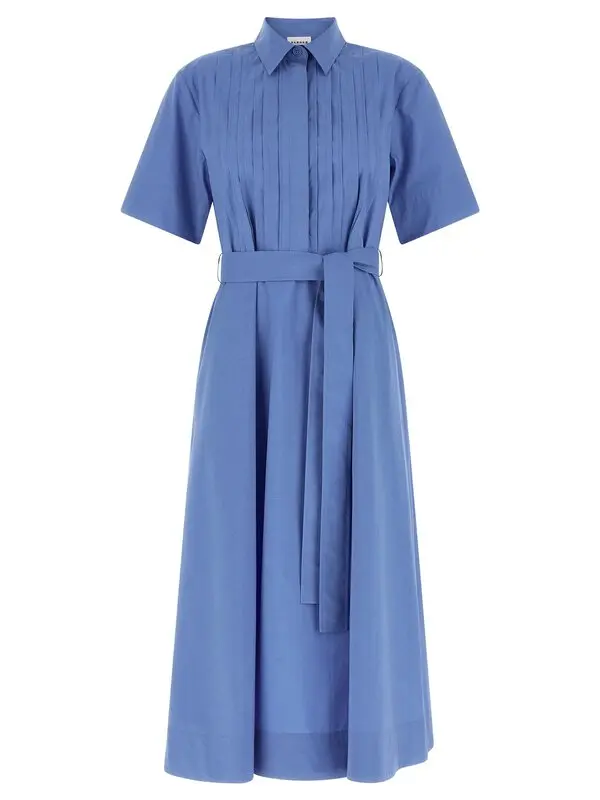 P.a.r.o.s.h Cotton Poplin Midi Dress - Blue
