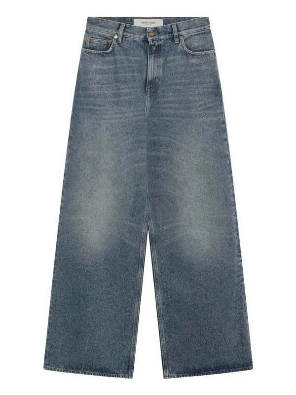 GOLDEN GOOSE Washed Wide-leg Denim Jeans - Blue