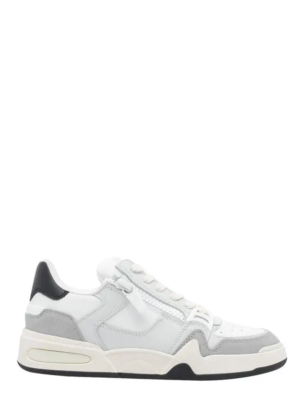 GIUSEPPE ZANOTTI Ghost Suede And Leather Color Block Sneakers - White