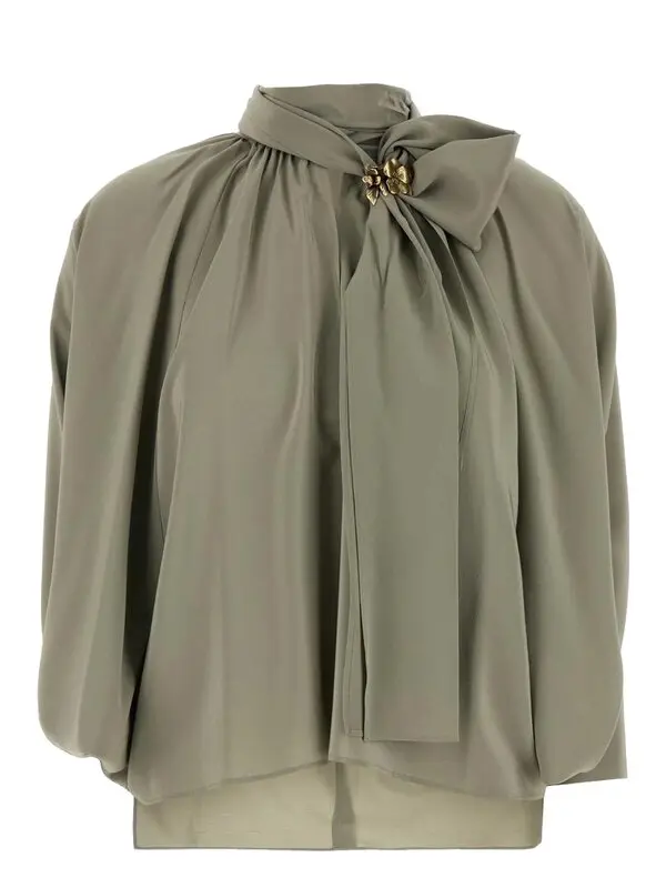 Max Mara Sage Silk Blouse - Green