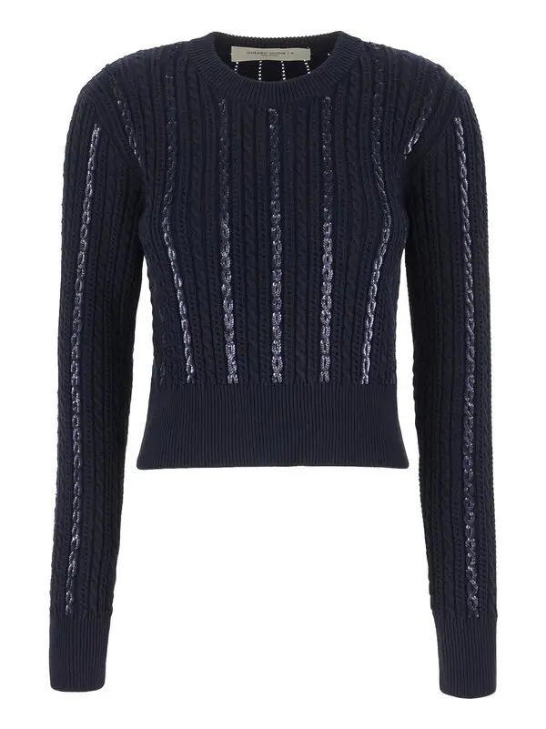 GOLDEN GOOSE Ribbed Knitwear With Sequined Details - Multicolor
