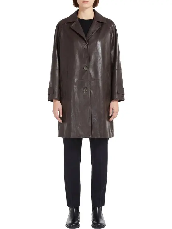 Max Mara Leather Jacket - Brown