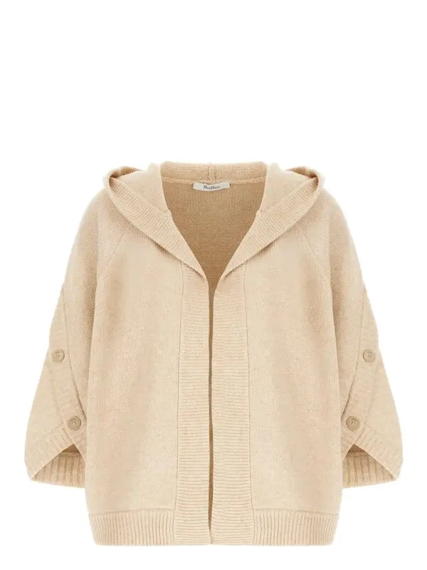 Max Mara Hooded Knitwear With Button Detail - Multicolor