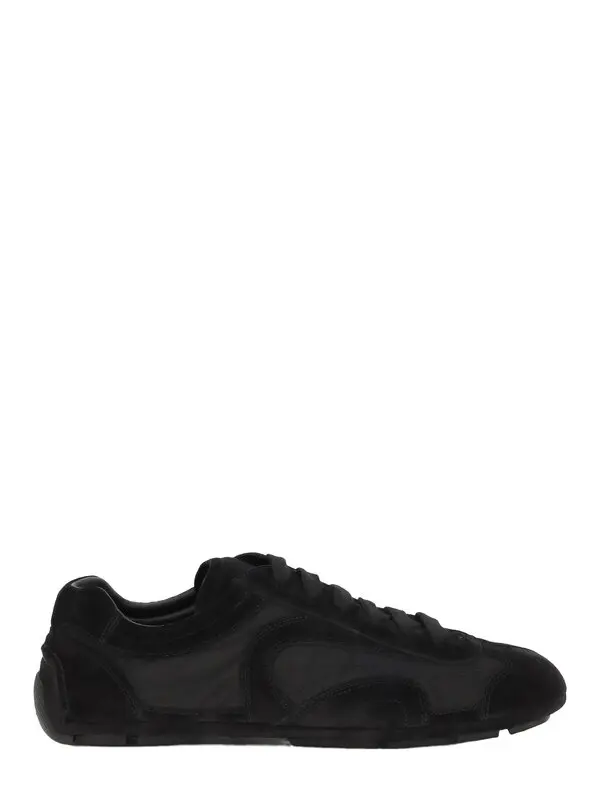 Prada Montecarlo Re-edition 2005 Suede And Re-nylon Sneakers - Black