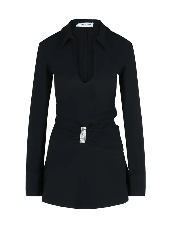 Attico Viscose Blend Mini Dress - Black