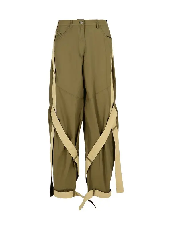 Attico Cotton Blend Pants - Green