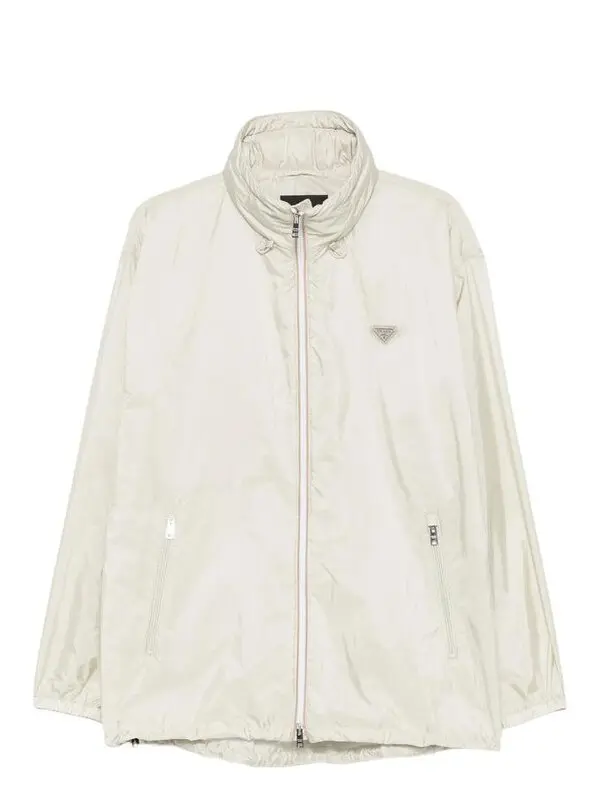 Prada High Neck Zip Fastening Jacket - Cream