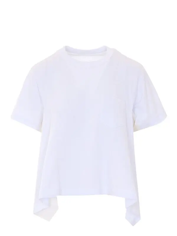 Sacai Cotton Crew Neck Short Sleeve T-shirt - White