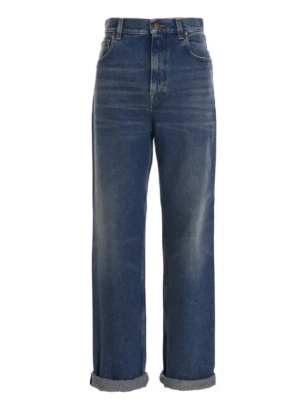 GOLDEN GOOSE Kim Straight Leg Jeans - Blue