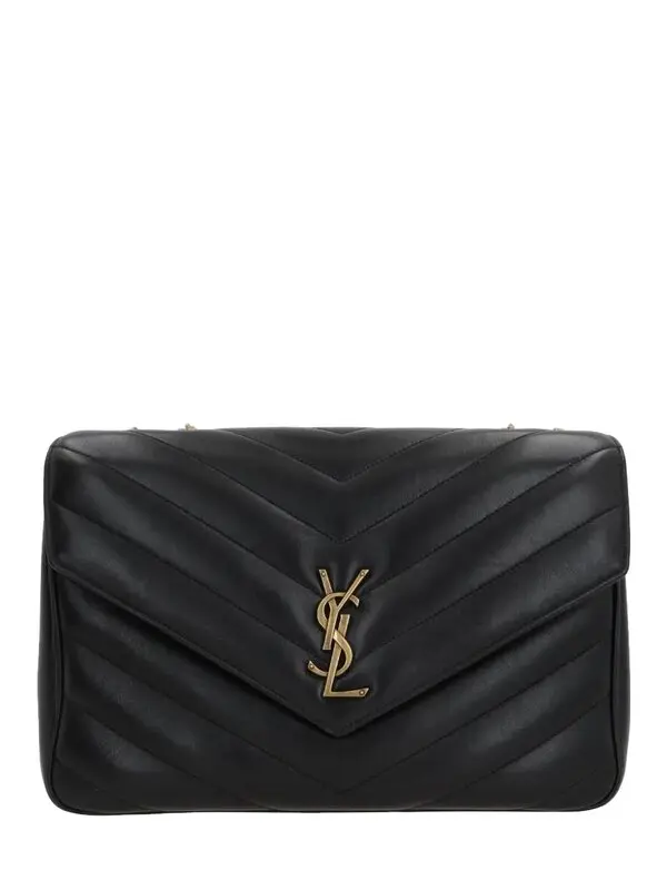 Saint Laurent Large Loulou Matelassé Lambskin Shoulder Bag - Black