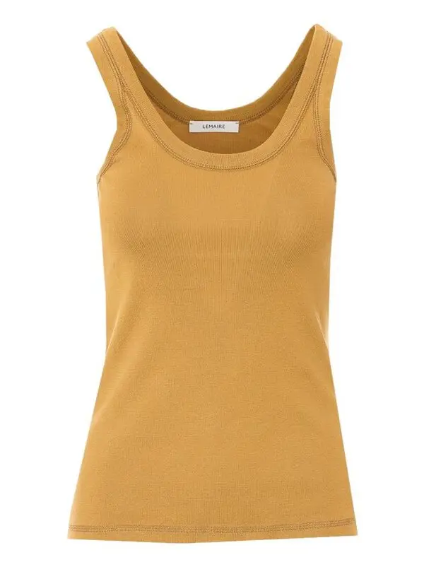 LEMAIRE Ribbed Scoop Neck Tank Top - Yellow