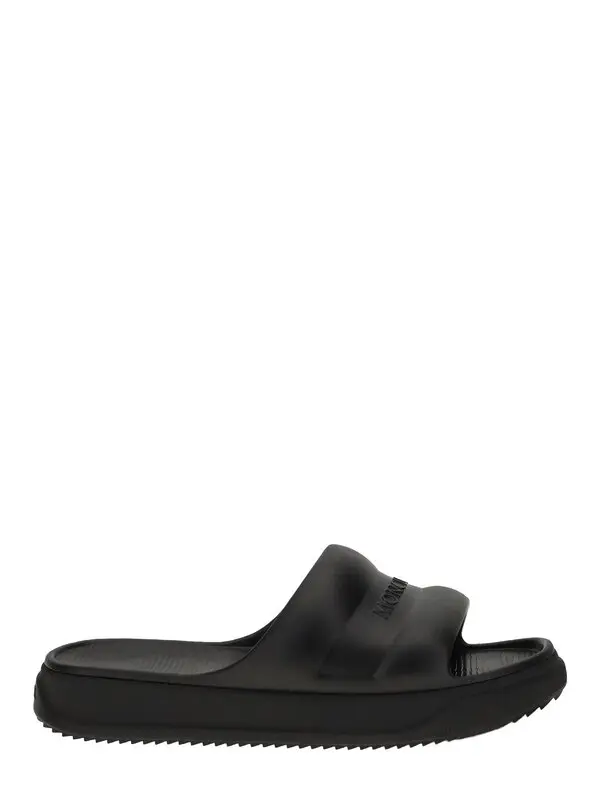 Moncler Altive Logo Strap Slippers - Black
