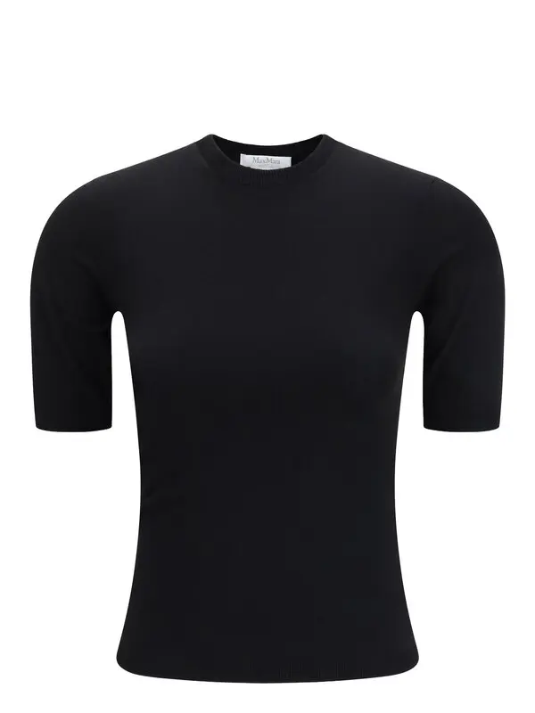 Max Mara Ottano Crewneck Short Sleeve T-shirt - Black