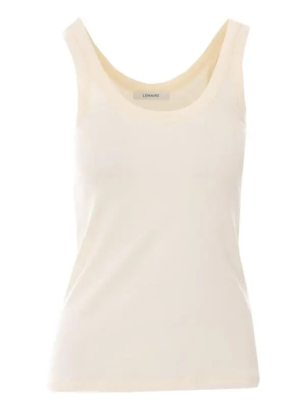 LEMAIRE Ribbed Tank Top - White