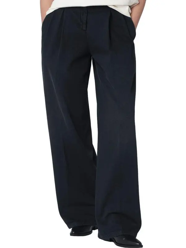 GOLDEN GOOSE Wide-leg Cotton Trousers - Black