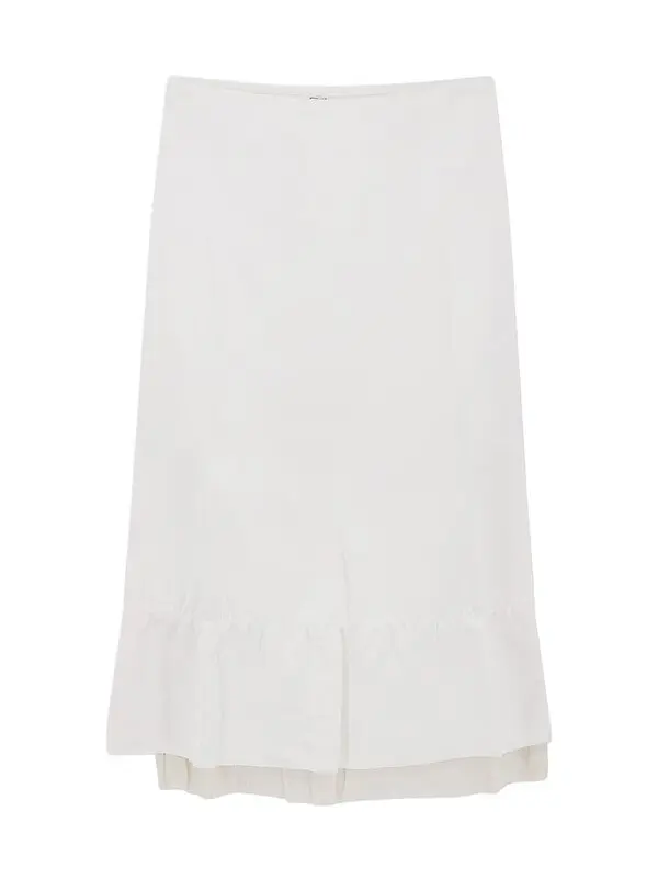 TOTEME Layered Viscose And Linen Blend Skirt - Multicolor