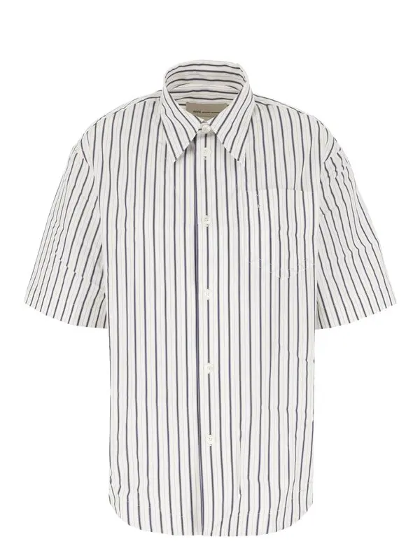 AMI Paris Striped Short Sleeve Shirt - Multicolor