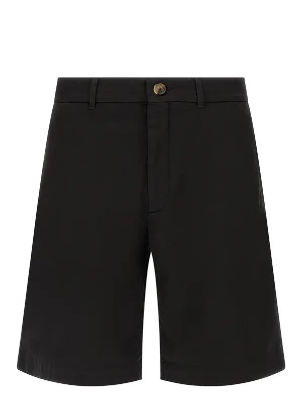 Brunello Cucinelli Garment-dyed American Pima Cotton Gabardine Bermuda Shorts - Black