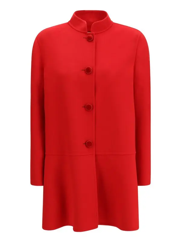 Valentino Garavani Single-breasted Compact Drap Coat - Red