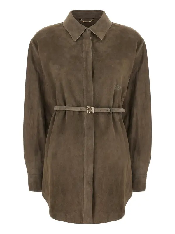 Fendi Suede Belted Shirt - Multicolor