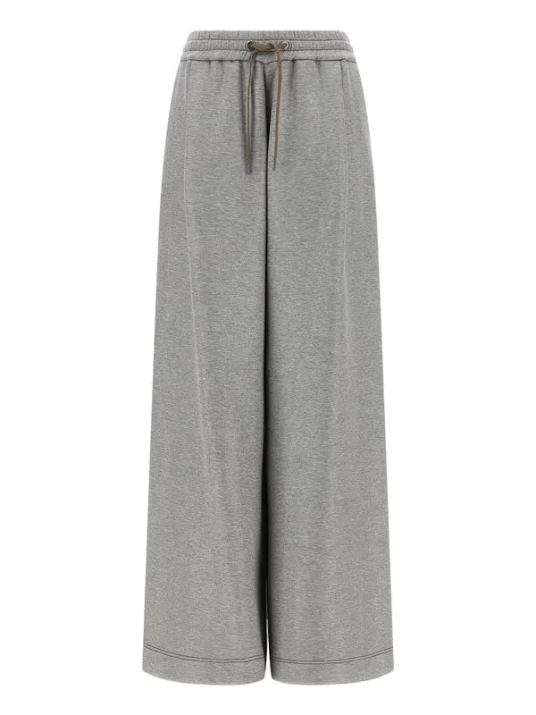 Brunello Cucinelli Sparkling Mélange Cotton Blend Joggers - Silver