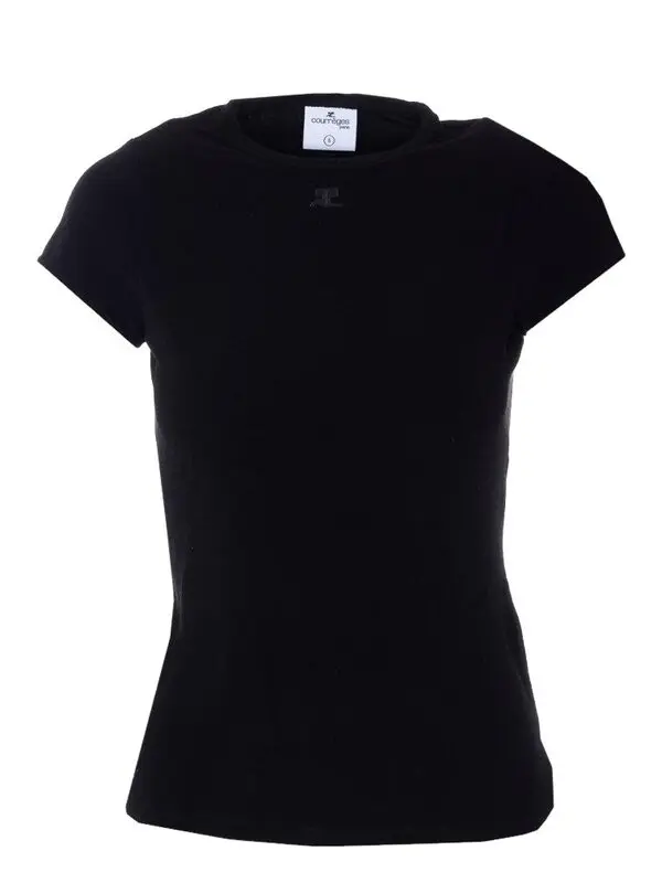 COURREGES Logo Baby Spongy T-shirt - Black