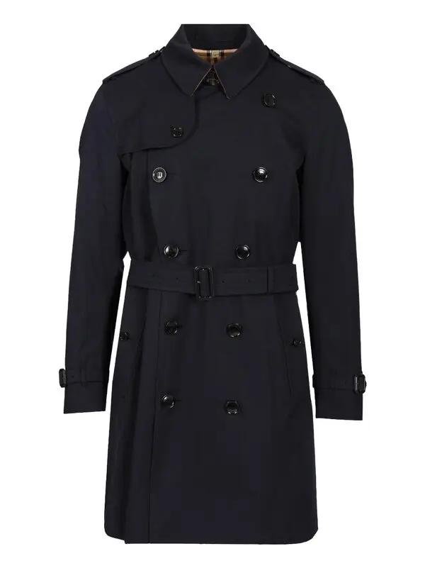 Burberry The Kensington Medium Trench Coat - Blue