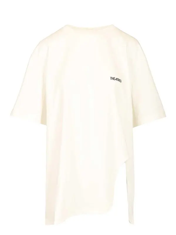 Attico Light Jersey T-shirt With Side Slit Detail - White