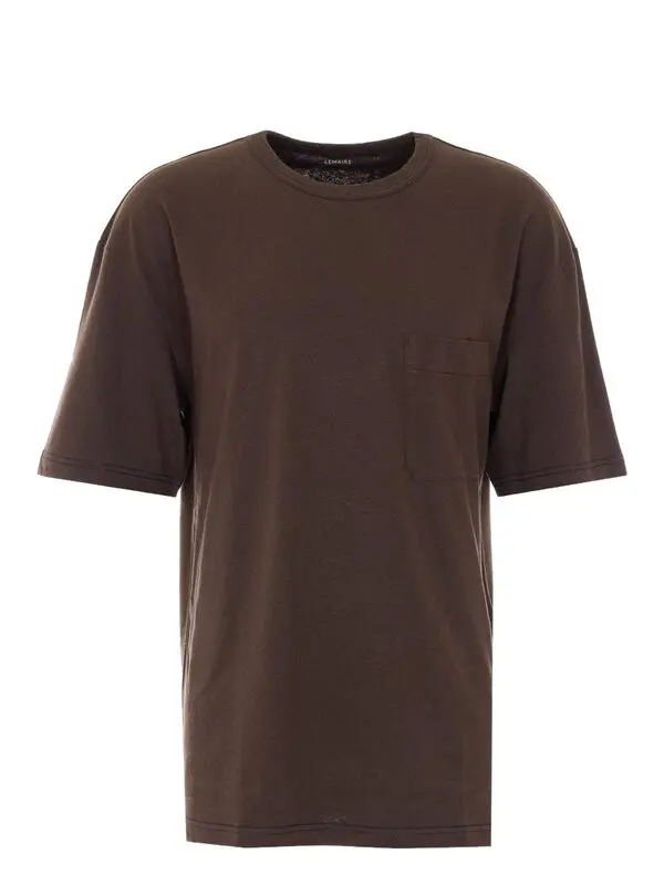 LEMAIRE Boxy Fit T-shirt - Brown