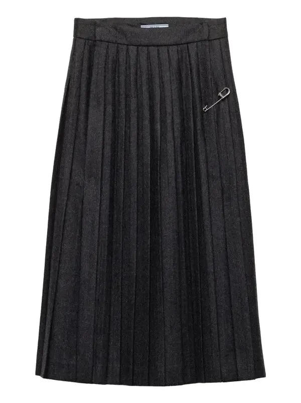 Prada Wool Midi Skirt - Multicolor