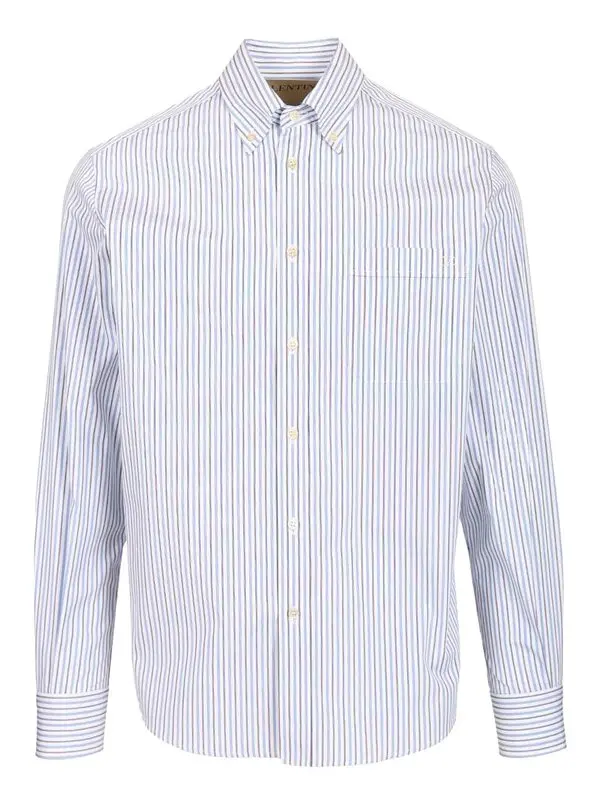Valentino Garavani Striped Cotton Button-down Shirt - Blue